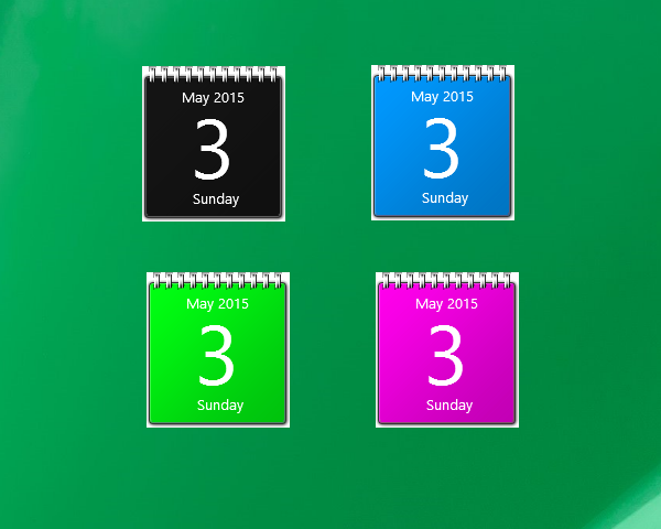 Color Calendars Windows 10 Gadget - Win10Gadgets