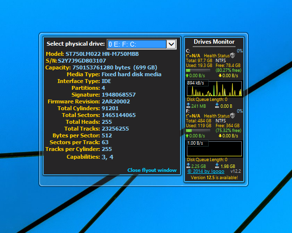 Drives Monitor Windows 10 Gadget - Win10Gadgets