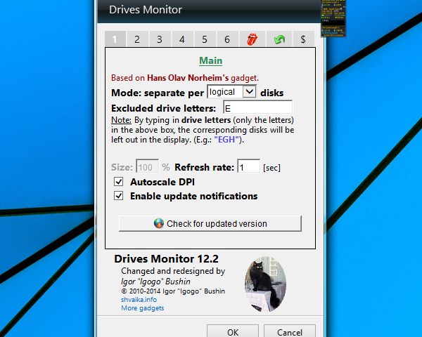 Drives Monitor Windows 10 Gadget - Win10Gadgets
