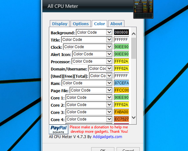 All CPU Meter Windows 10 Gadget - Win10Gadgets