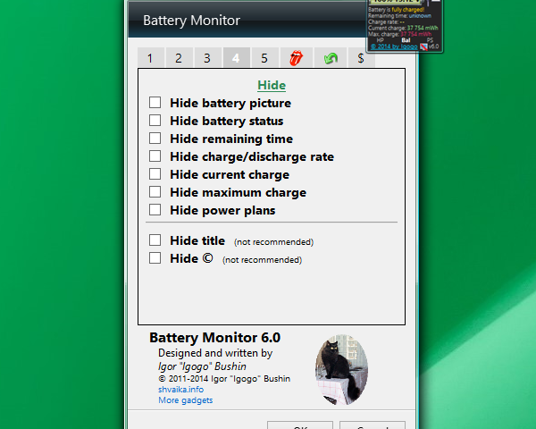 Battery Monitor Windows 10 Gadget - Win10Gadgets