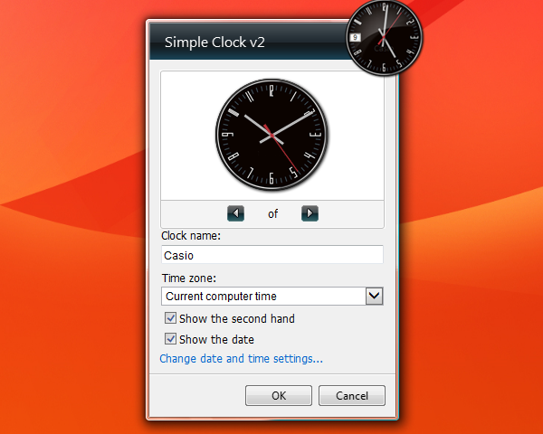 Simple Clock V2 Windows 10 Gadget - Win10Gadgets