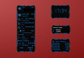 hud machine blue widget - Win10Gadgets