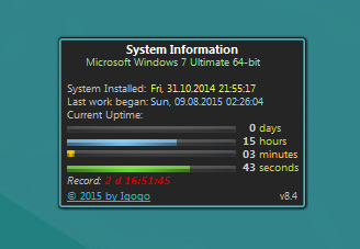 System Uptime Full Plus Windows 10 Gadget - Win10Gadgets