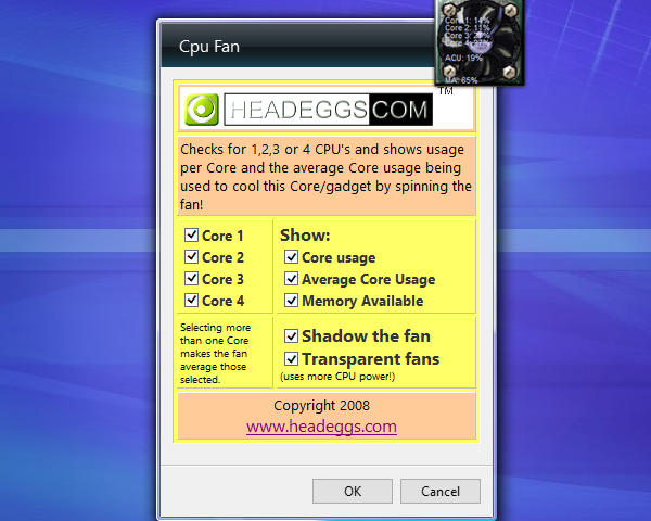 CPU Fan Windows 10 Gadget - Win10Gadgets