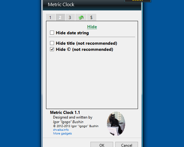 Metric Clock Windows 10 Gadget - Win10Gadgets