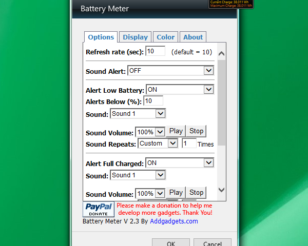 Battery Meter Windows 10 Gadget - Win10Gadgets