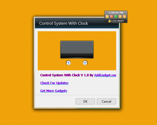 Control System with Clock Windows 10 Gadget - Win10Gadgets